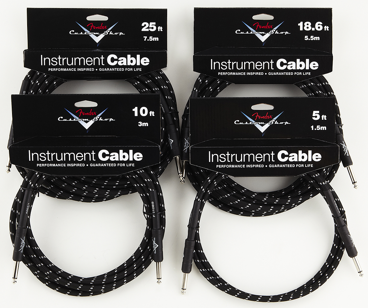 Fender Custom Shop Instrument Cable Black Tweed -5.6m Kabel