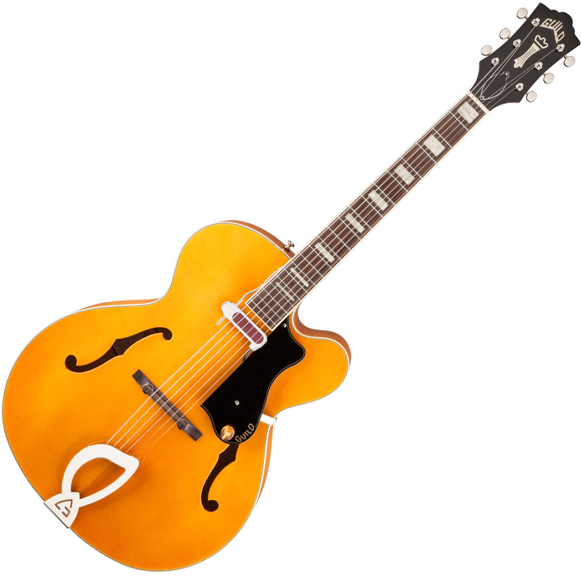 Hollowbody e-gitarre Guild A-150 Savoy +case - blonde orange